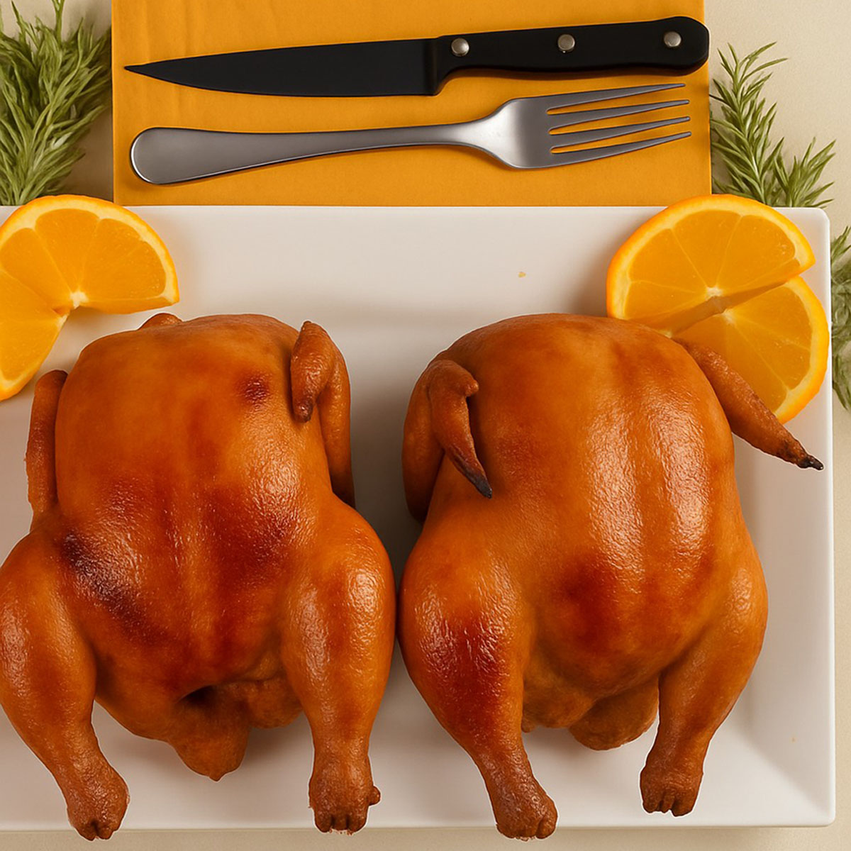 Roasted Cornish Game Hens with Honey Teriyaki Glaze